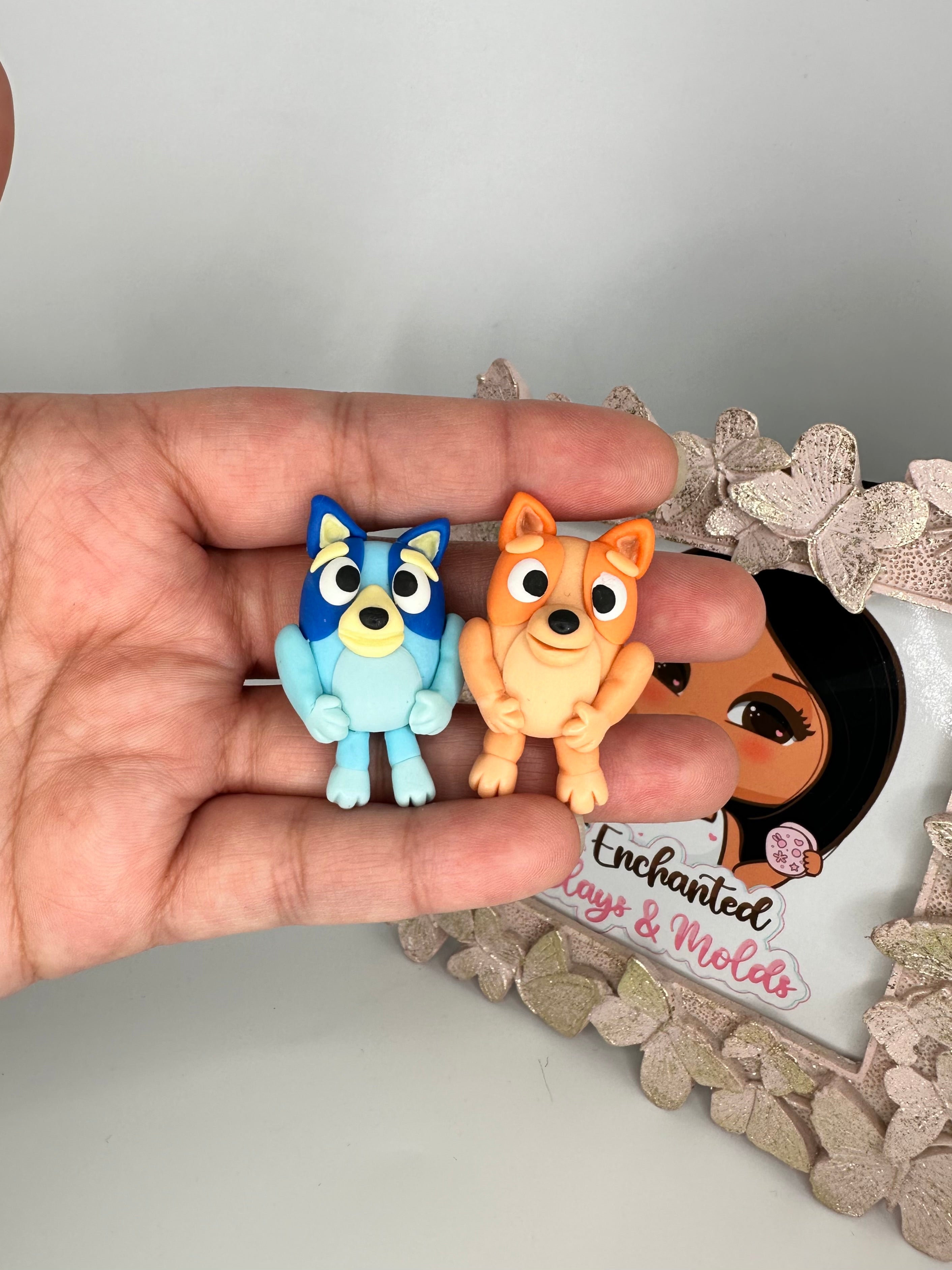 Bluey and Bingo Clay doll – Enchanted Clays and Molds